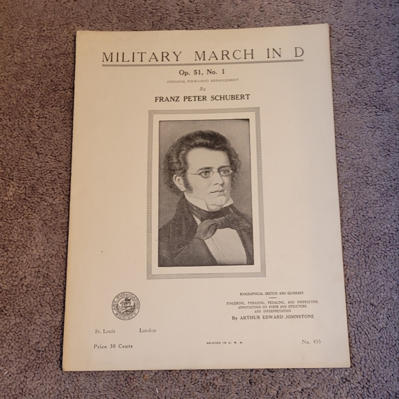 sheet music | Other | Military March Schubert 93 Vintage Sheet Music ...